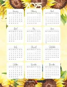 Free 2025 Calendars | EntheosWeb