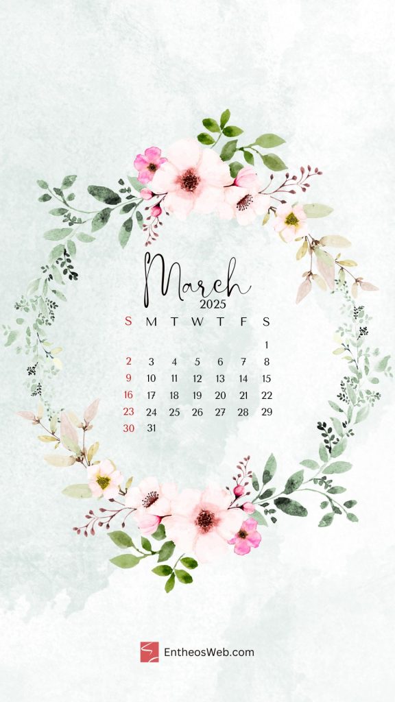 March 2025 Calendar Wallpaper and Screensavers for Phones | EntheosWeb