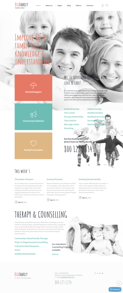 Blissful Family Website Templates | EntheosWeb