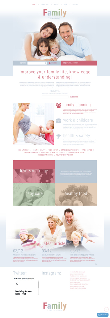 Blissful Family Website Templates | EntheosWeb