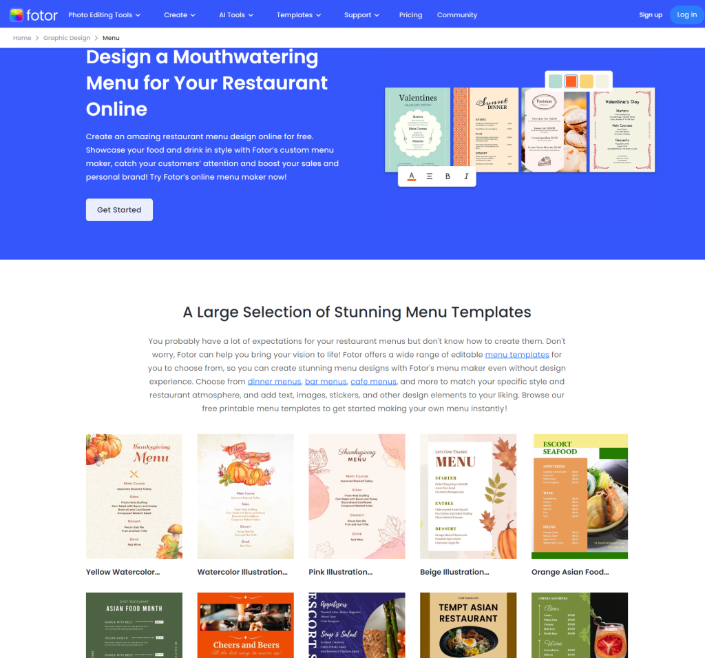 Free Online Menu Makers | EntheosWeb