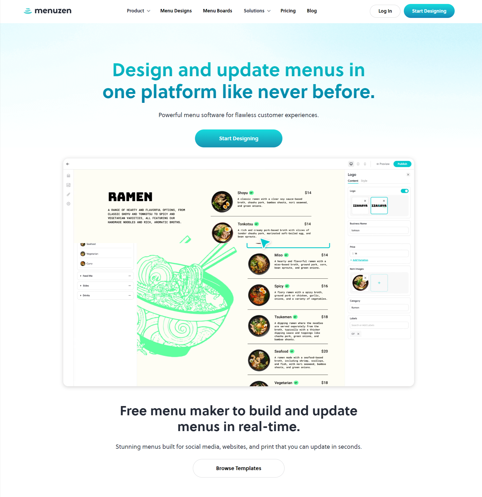 Free Online Menu Makers | EntheosWeb