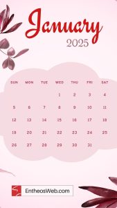 January 2025 Calendar Phone Wallpaper | EntheosWeb