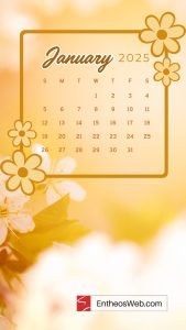 January 2025 Calendar Phone Wallpaper | EntheosWeb