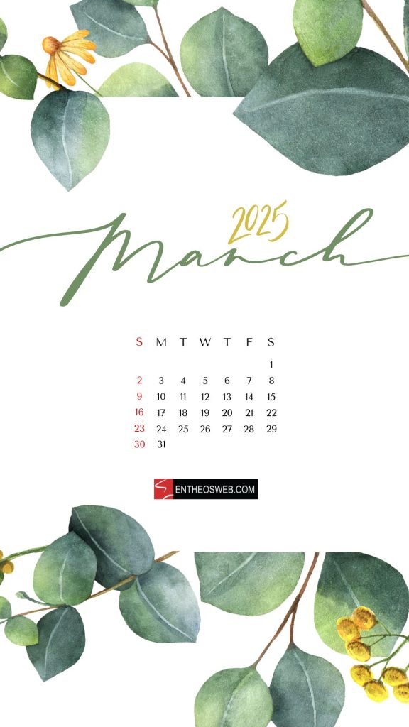 March 2025 Calendar Wallpaper and Screensavers for Phones | EntheosWeb