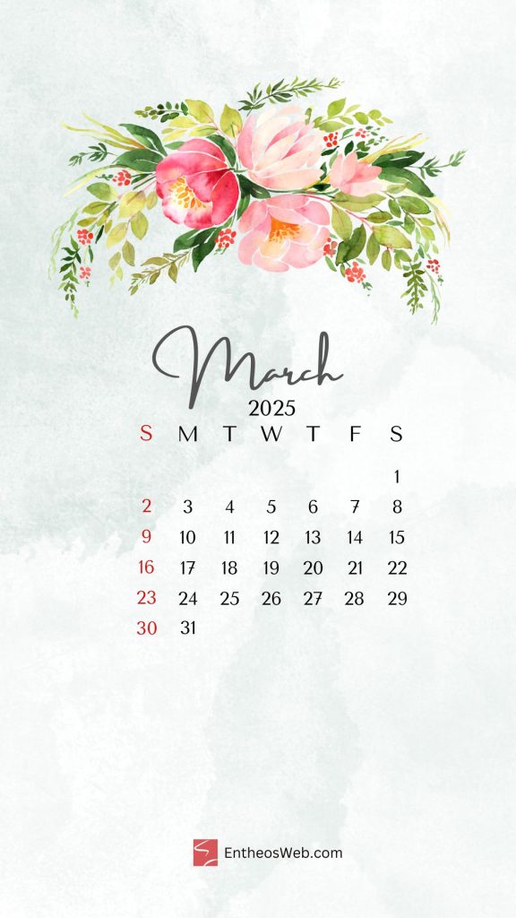 March 2025 Calendar Wallpaper and Screensavers for Phones | EntheosWeb