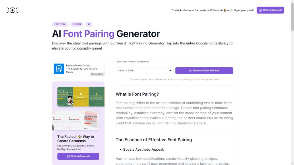 Font Pairing Generators | EntheosWeb