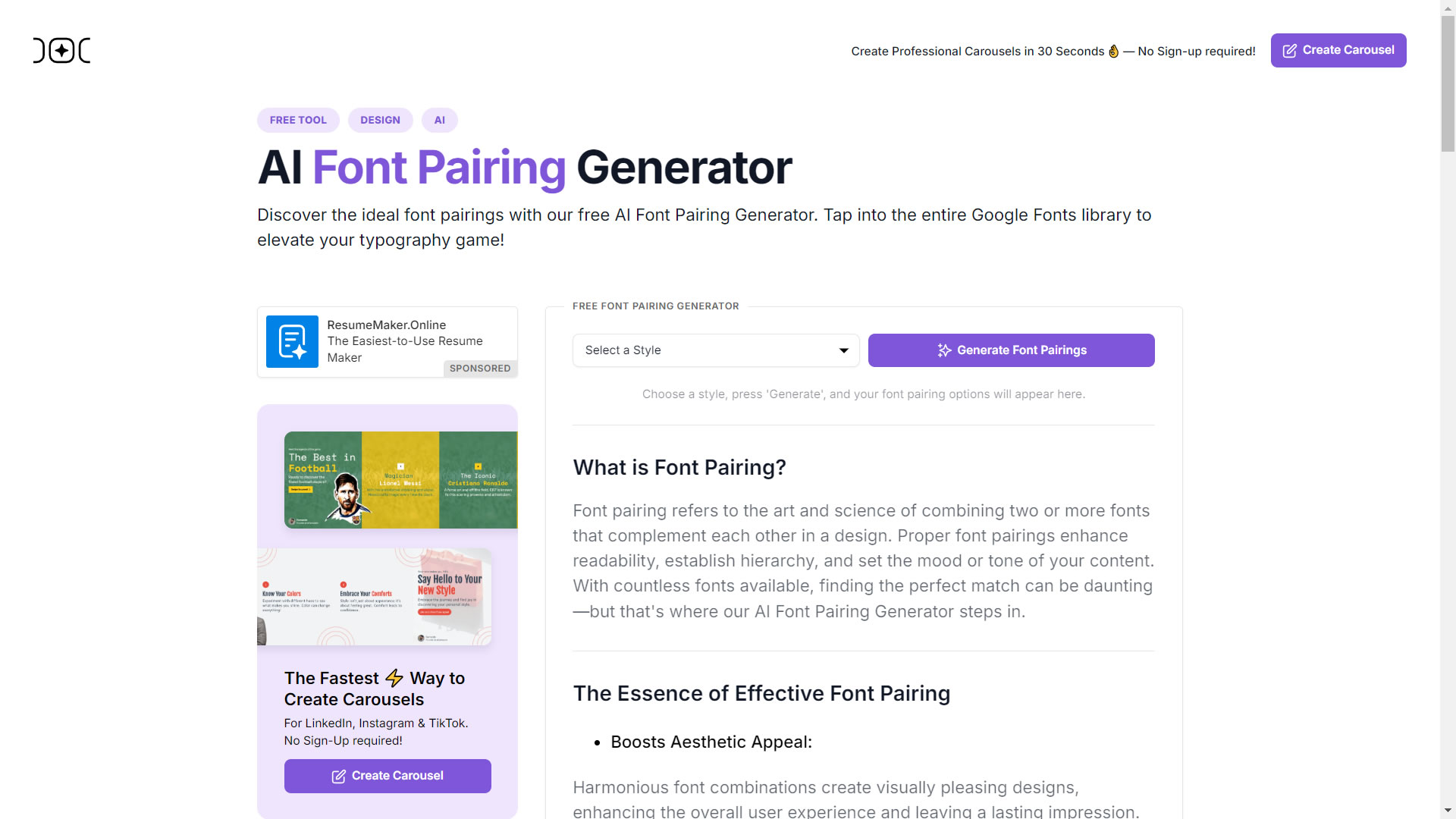 Font Pairing Generators | EntheosWeb