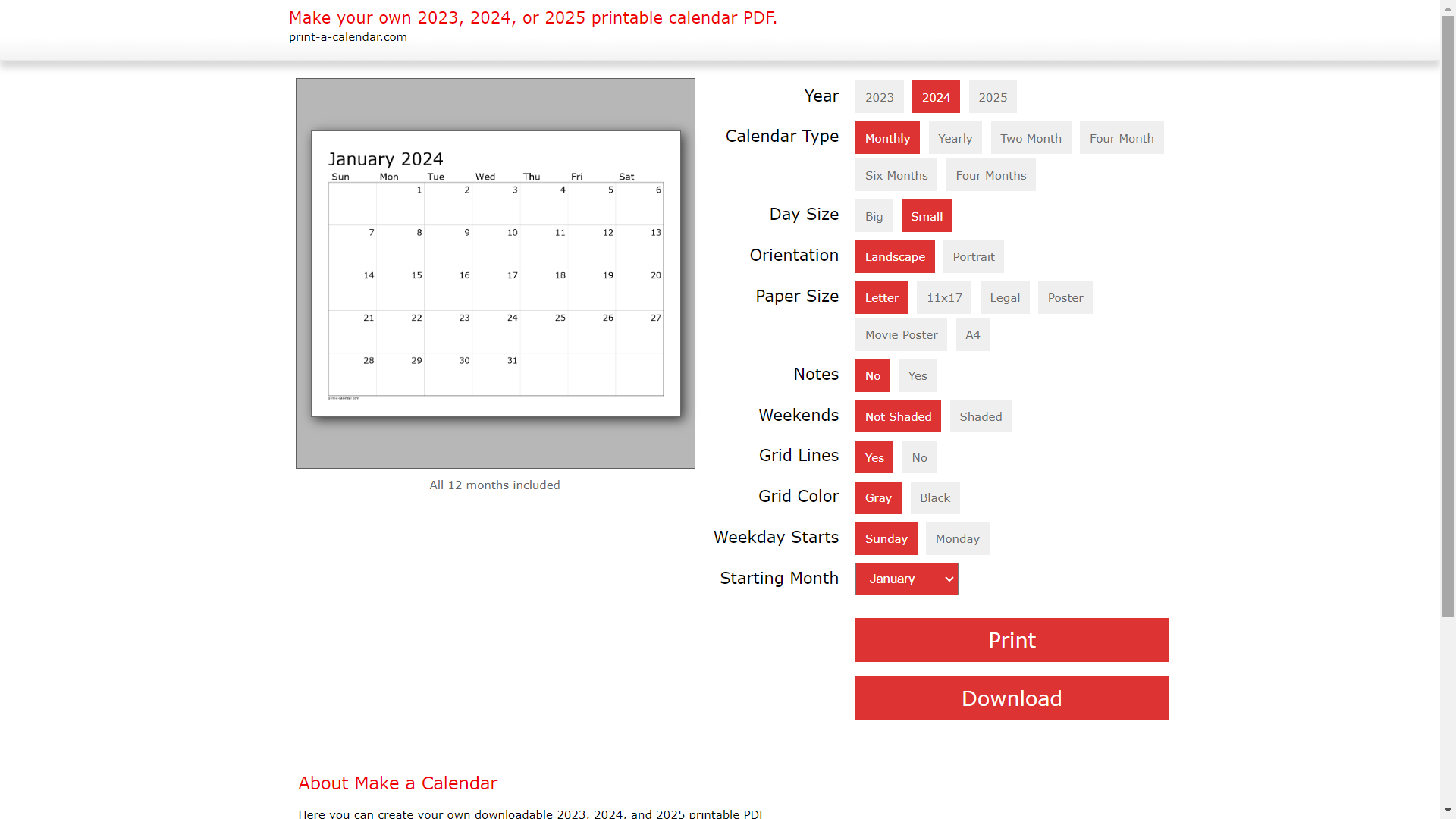 Free Calendar Creators | EntheosWeb