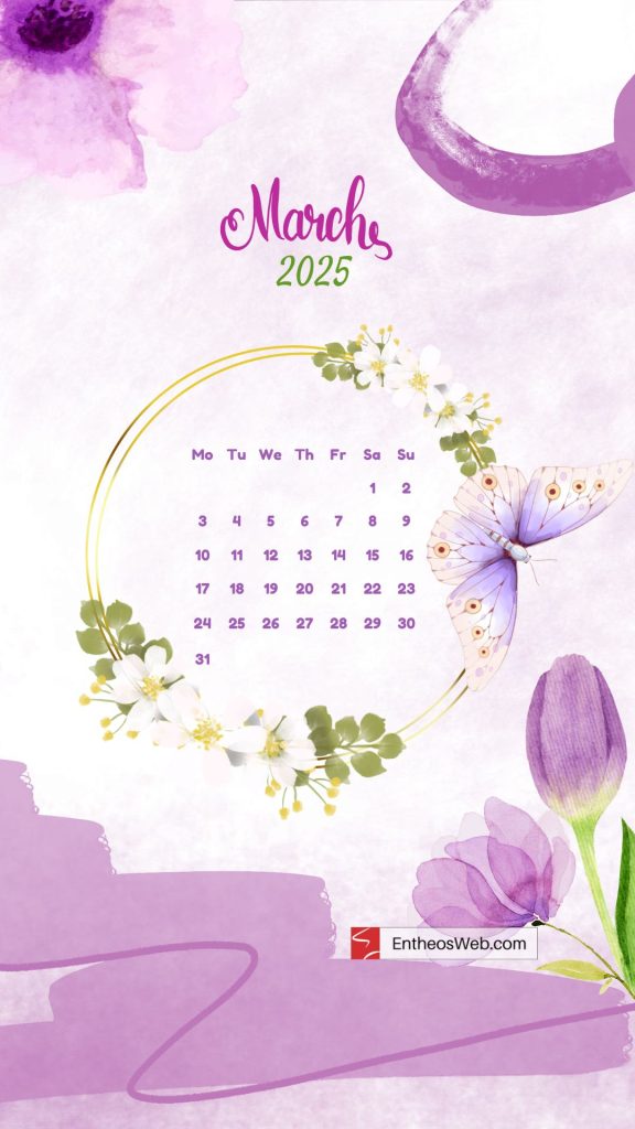March 2025 Calendar Wallpaper and Screensavers for Phones | EntheosWeb