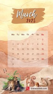 March 2025 Calendar Wallpaper and Screensavers for Phones | EntheosWeb