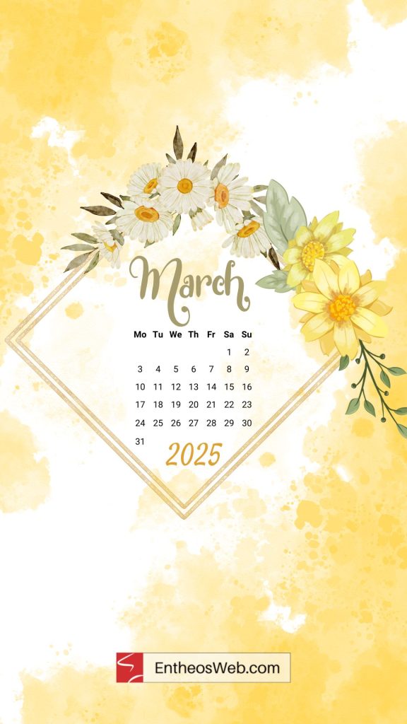 March 2025 Calendar Wallpaper and Screensavers for Phones | EntheosWeb