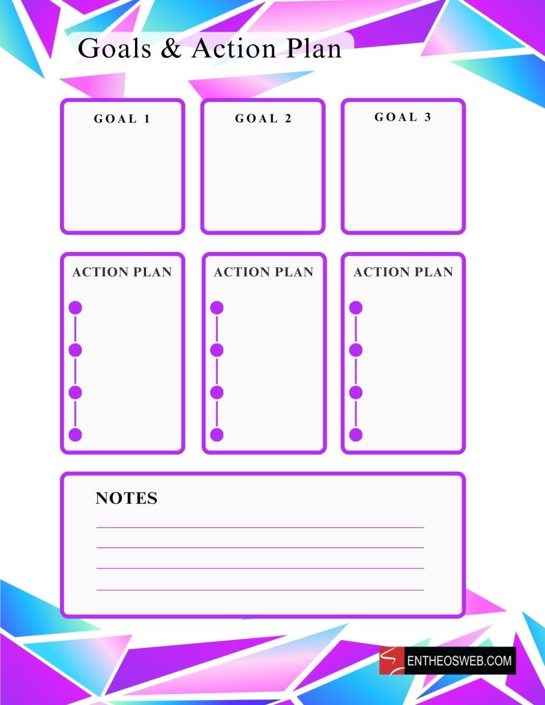Goals & Action Planner Printables | EntheosWeb