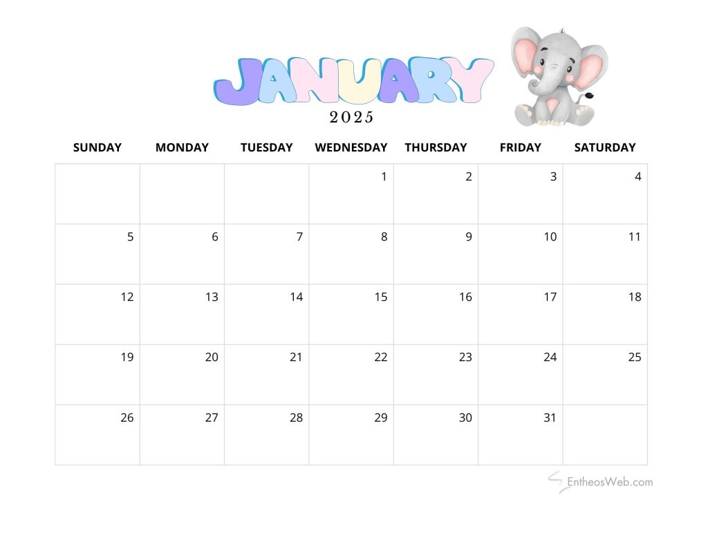 January 2025 Calendars | EntheosWeb