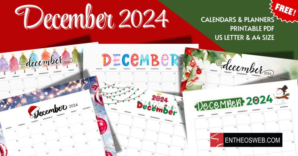 December 2024 Calendars | EntheosWeb