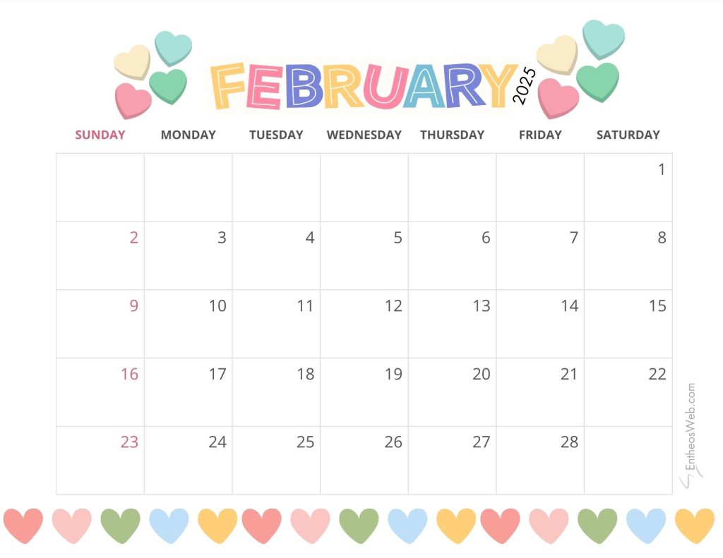 February 2025 Calendar Free PDF Printables | EntheosWeb