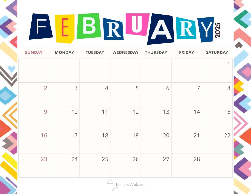 February 2025 Calendar Free PDF Printables | EntheosWeb