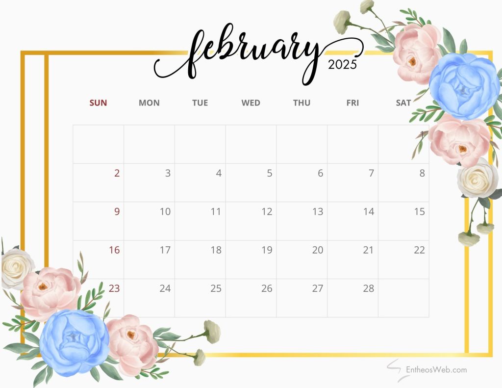February 2025 Calendar Free PDF Printables | EntheosWeb