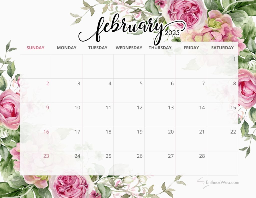 February 2025 Calendar Free PDF Printables | EntheosWeb