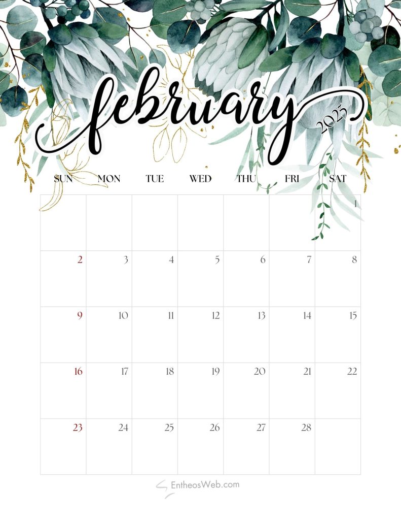 February 2025 Calendar Free PDF Printables | EntheosWeb