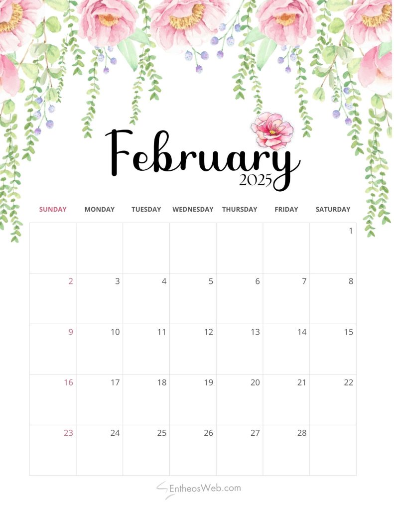 February 2025 Calendar Free PDF Printables | EntheosWeb