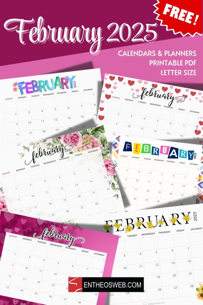 February 2025 Calendar Free PDF Printables | EntheosWeb