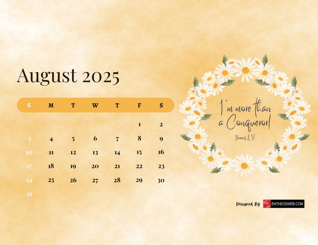 Free 2025 Christian Calendar Printable with Bible Verses | EntheosWeb