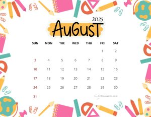 Free August 2025 Printable Calendars | EntheosWeb