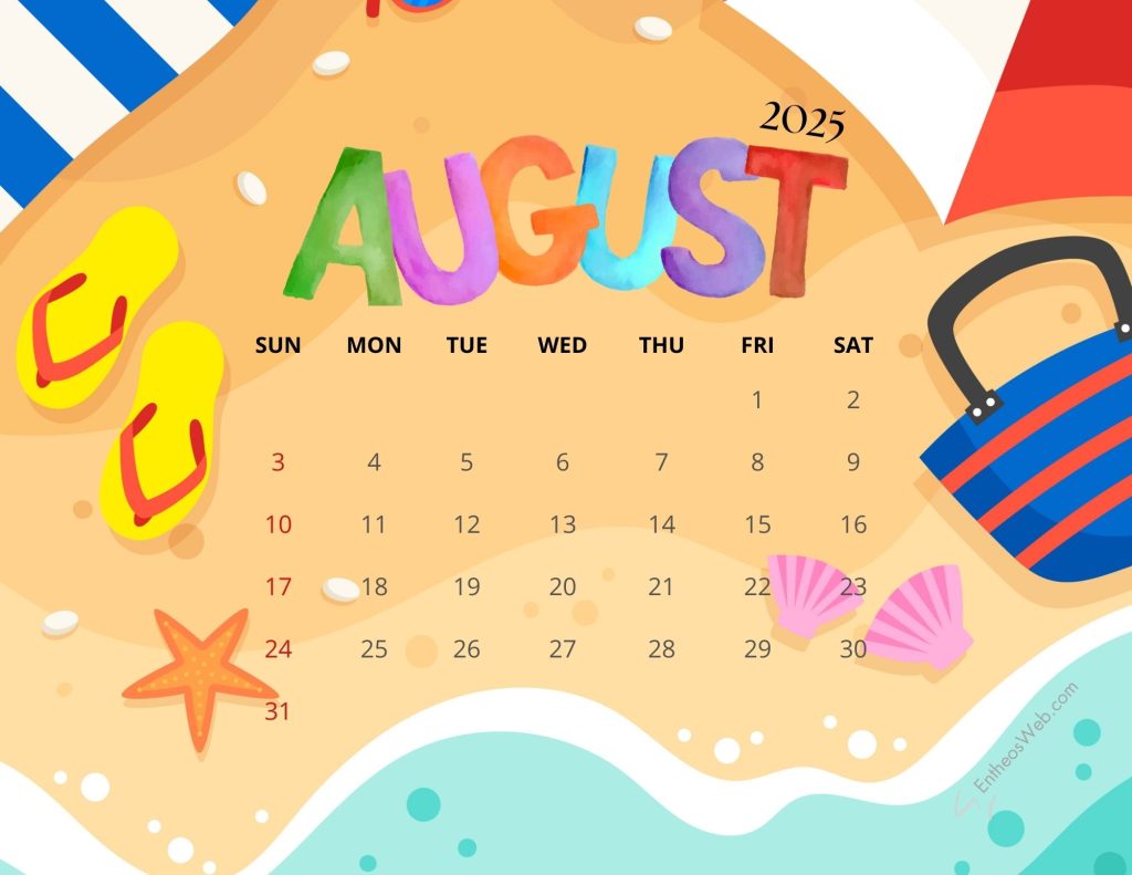 Free August 2025 Printable Calendars | EntheosWeb