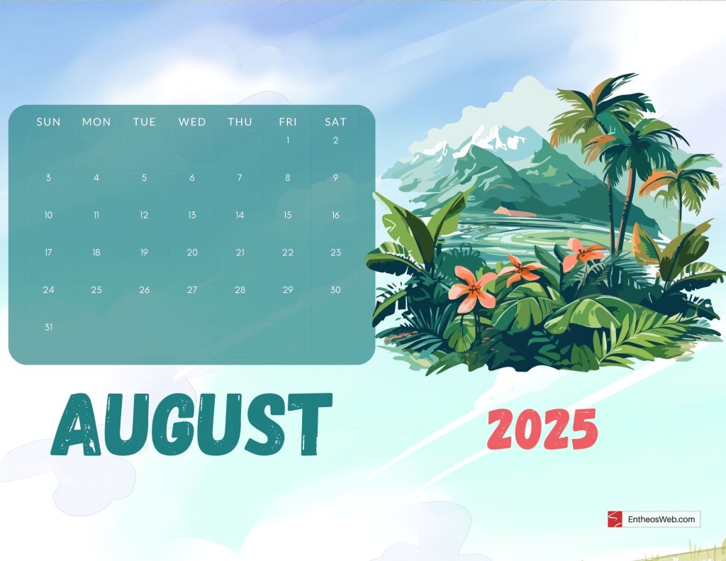 August 2025 Calendar Printables | EntheosWeb