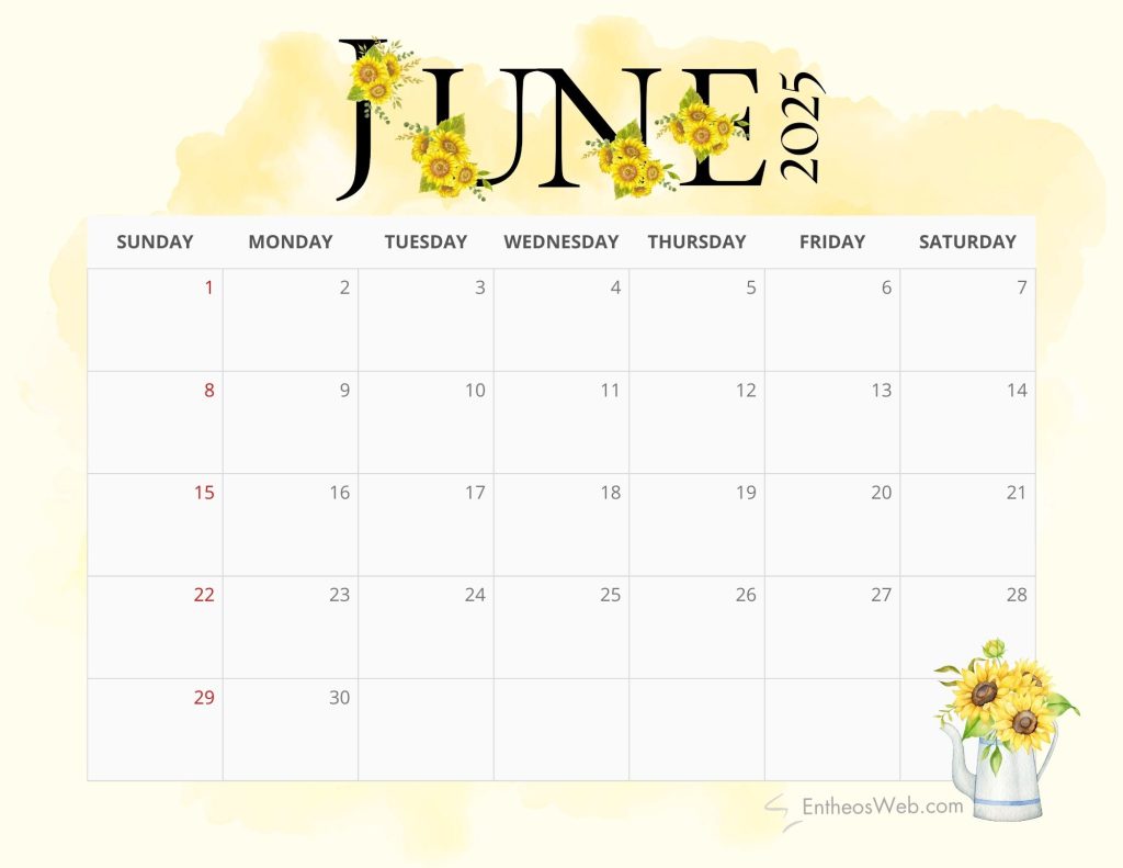 June 2025 Calendars & Wallpapers | EntheosWeb