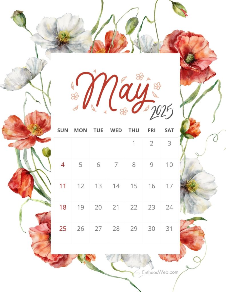 May 2025 Calendar Printables | EntheosWeb