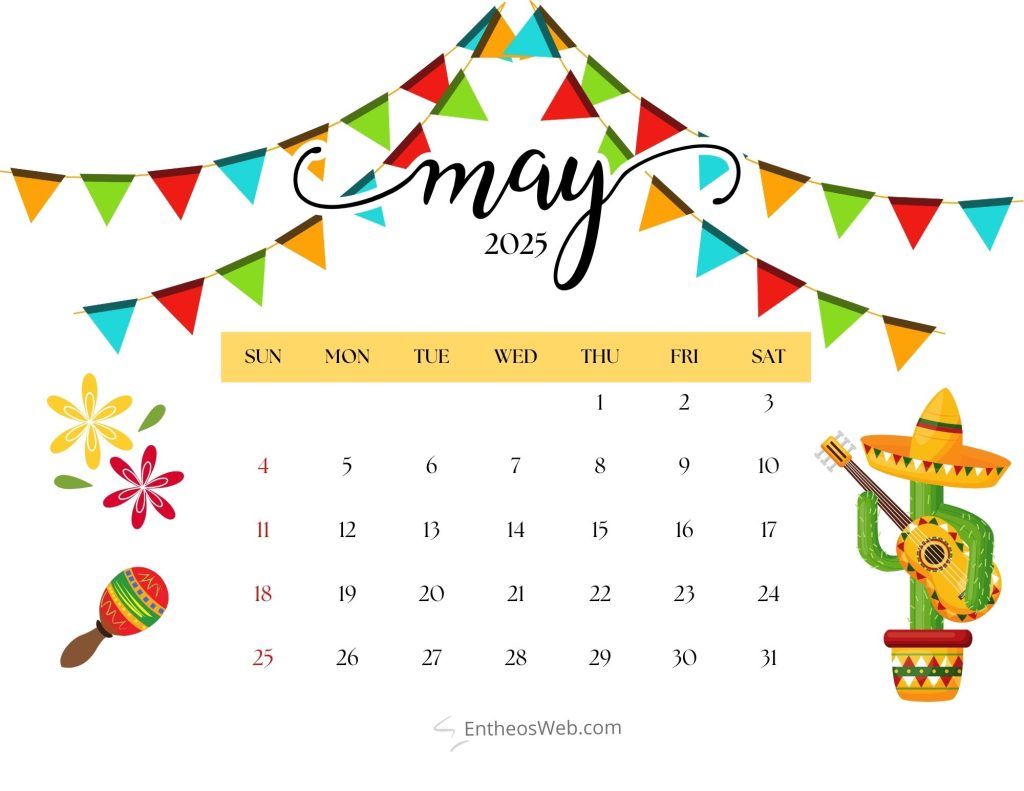 May 2025 Calendar Printables | EntheosWeb