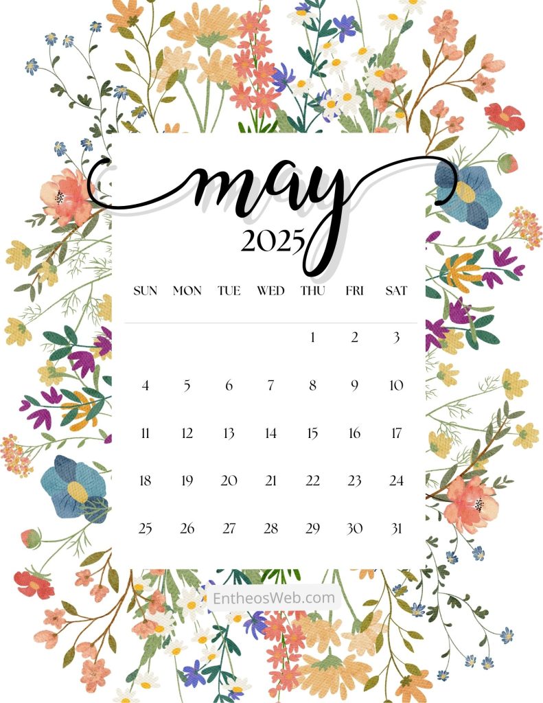 May 2025 Calendar Printables | EntheosWeb