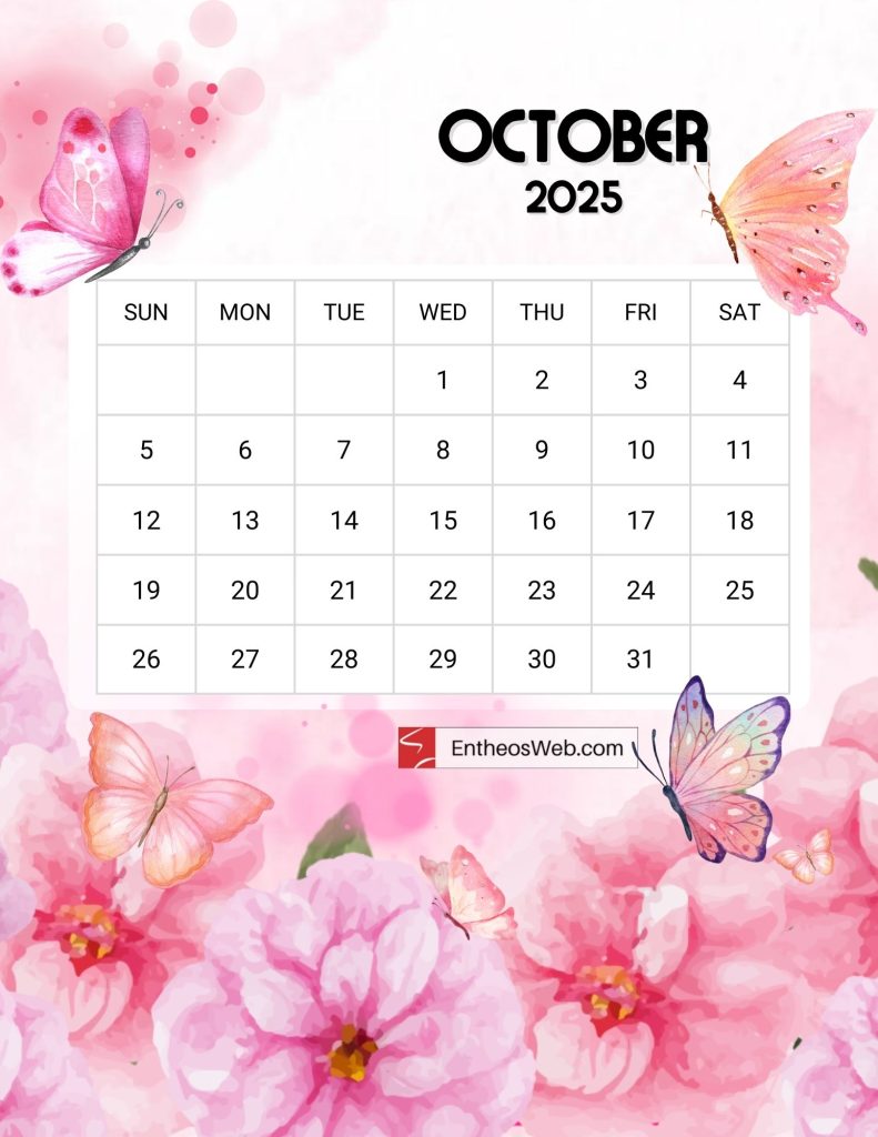 October 2025 Calendar Free Printables | EntheosWeb