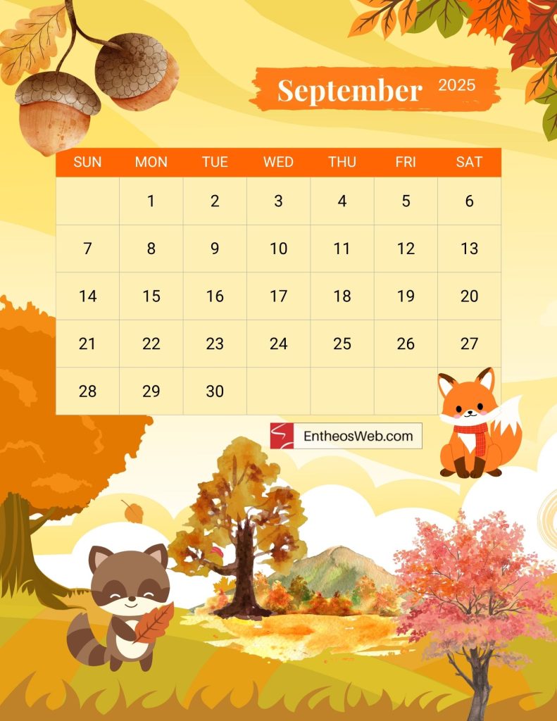 Free Printable September 2025 Calendars | EntheosWeb