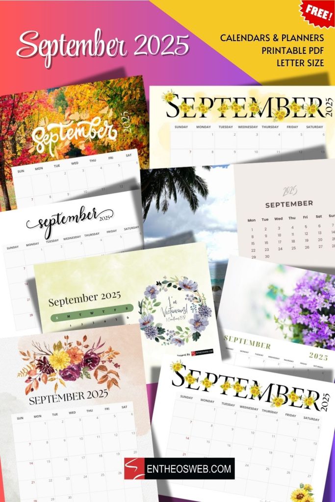 September 2025 Calendar Printables | EntheosWeb