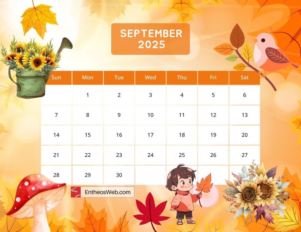 September 2025 Calendar Printables & Wallpapers | EntheosWeb