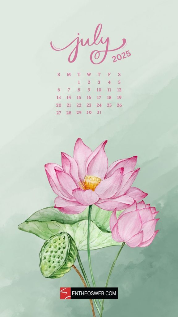 July 2025 Calendar Phone Wallpapers | EntheosWeb