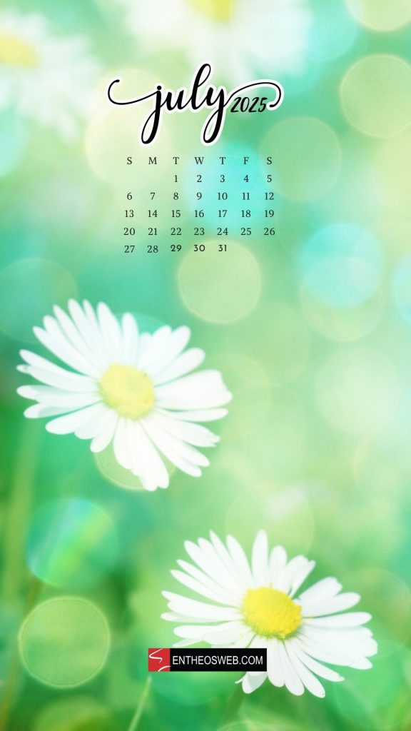 July 2025 Calendar Phone Wallpapers | EntheosWeb