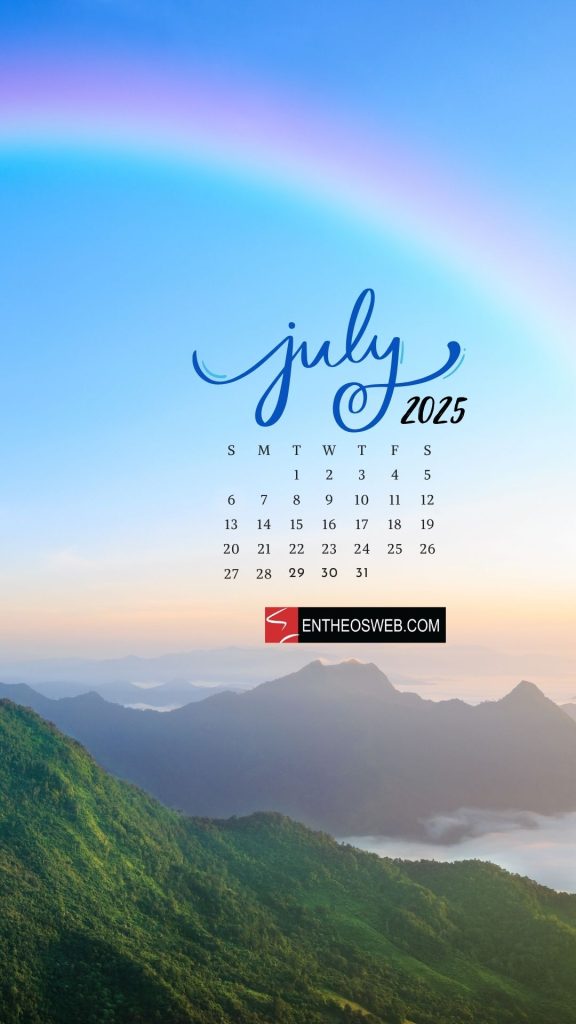 July 2025 Calendar Phone Wallpapers | EntheosWeb