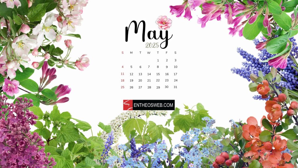 May 2025 Calendar Desktop Wallpaper | EntheosWeb