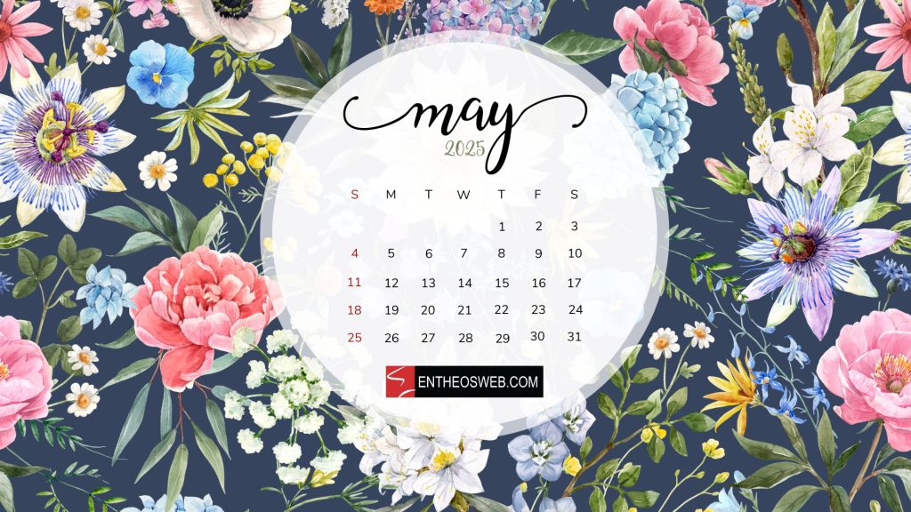 May 2025 Calendar Desktop Wallpaper | EntheosWeb