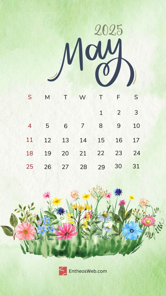 May 2025 Calendar Phone Wallpaper and Screensaver » EntheosWeb
