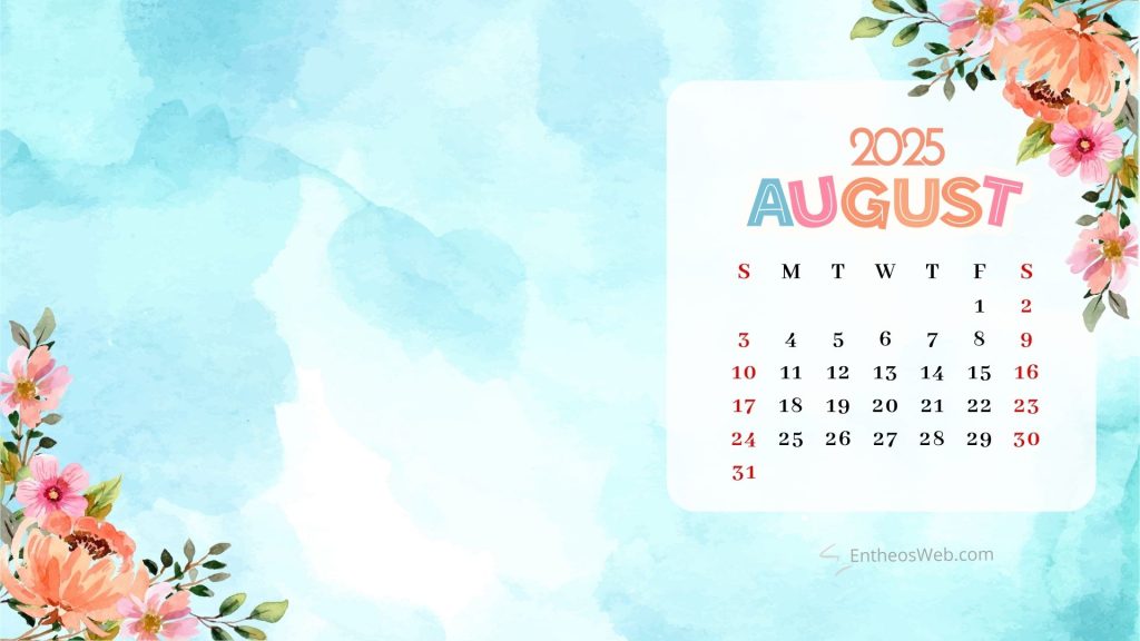 August Calendar Desktop Wallpaper Backgrounds | EntheosWeb