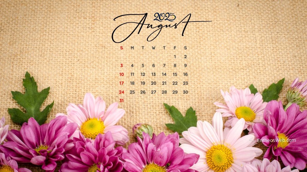 August 2025 Calendar Desktop Wallpapers & Screensavers | EntheosWeb