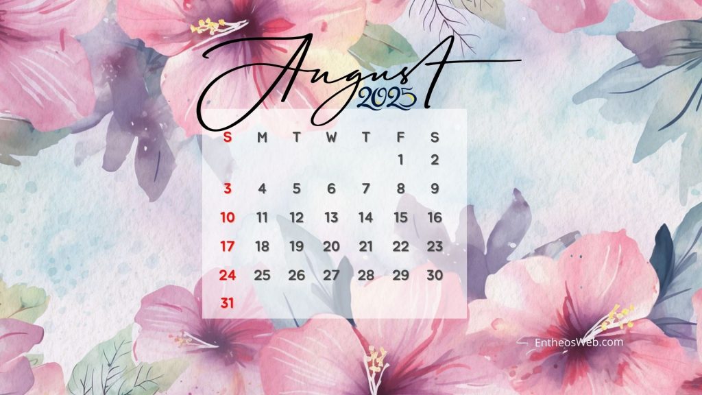 August Calendar Desktop Wallpaper Backgrounds | EntheosWeb