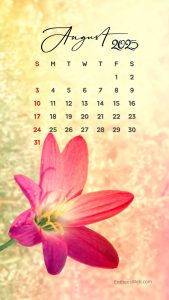August 2025 Calendar Phone Wallpapers | EntheosWeb