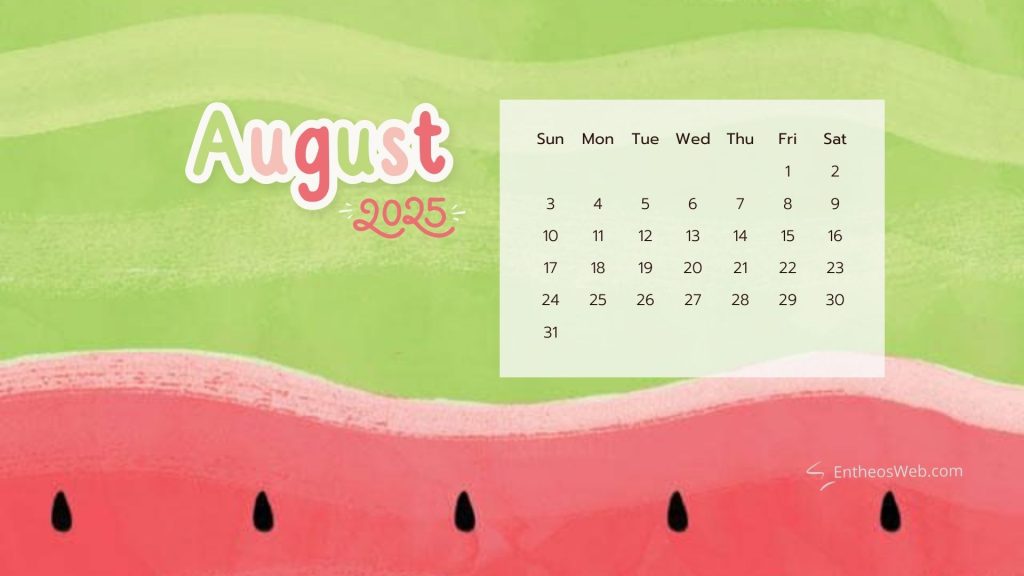 August Calendar Desktop Wallpaper Backgrounds | EntheosWeb