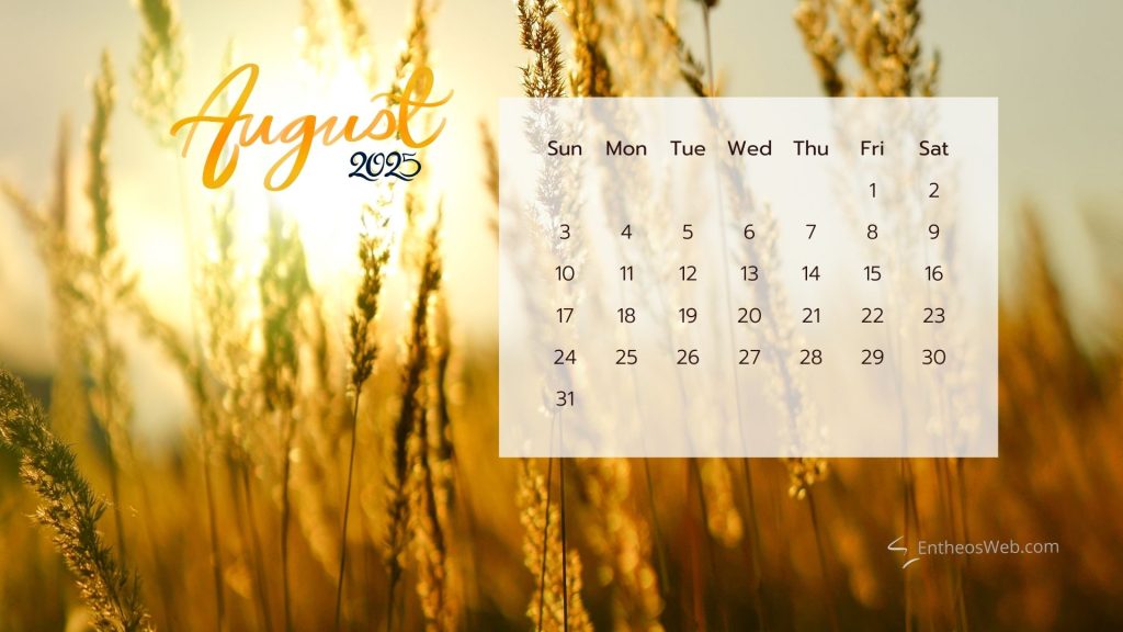 August Calendar Desktop Wallpaper Backgrounds | EntheosWeb